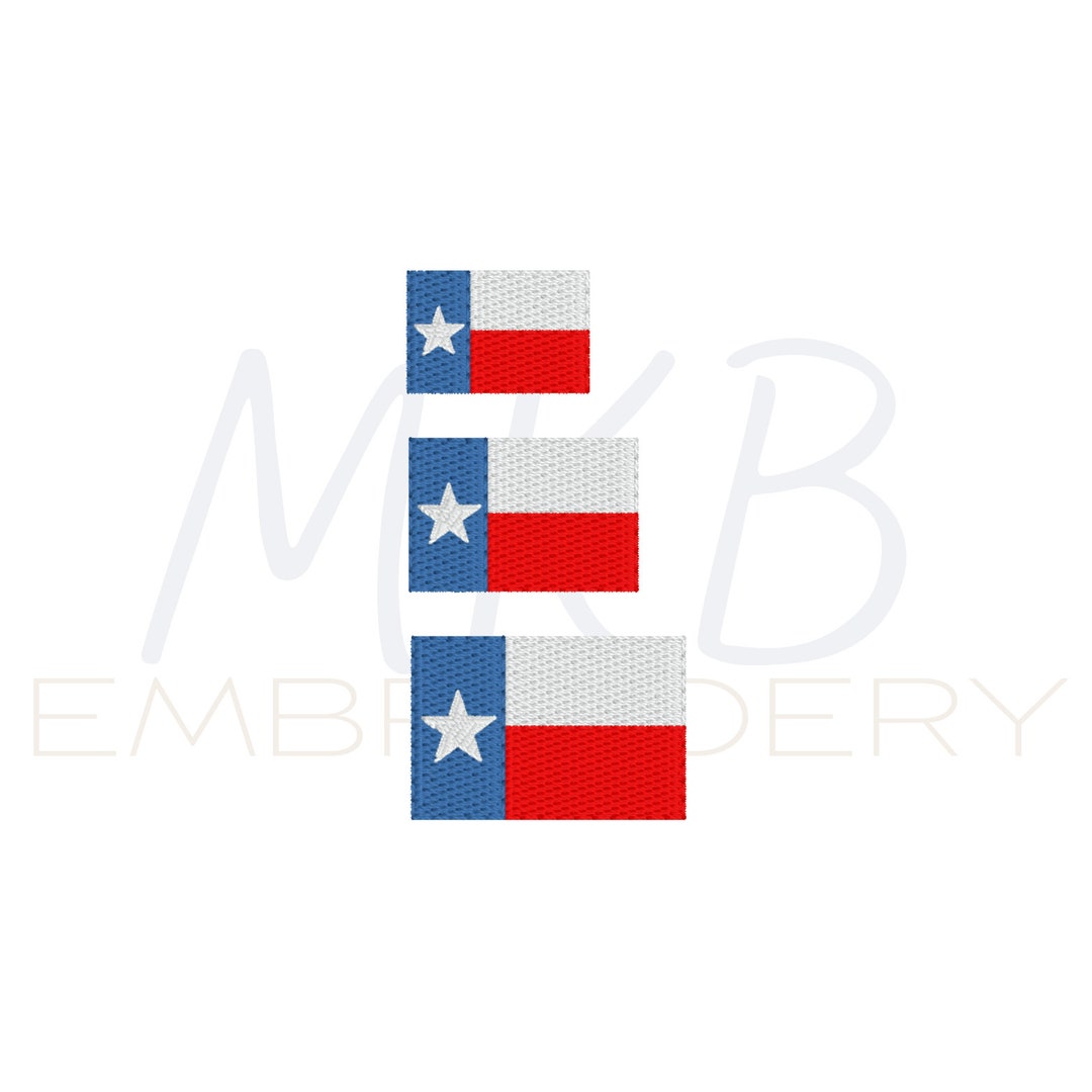 Texas Flag Embroidery Design, Light Fill Stitch, Mini Texas Flag, Tiny ...