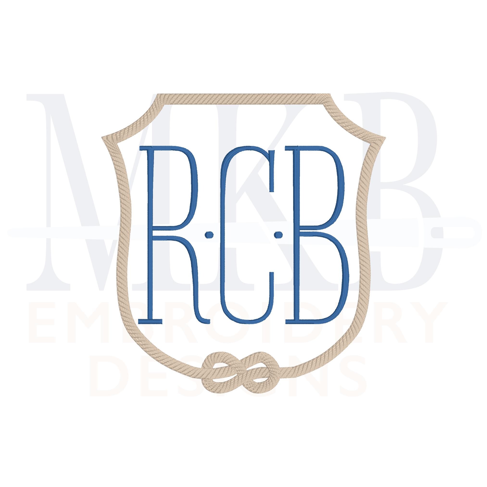 Nautical Knot Crest, Sailors Knot, Rope Frame, Coastal Embroidery ...