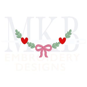 Heart Bow Laurel, Bow Greenery Frame, Mini Hearts and Bow Frame ...