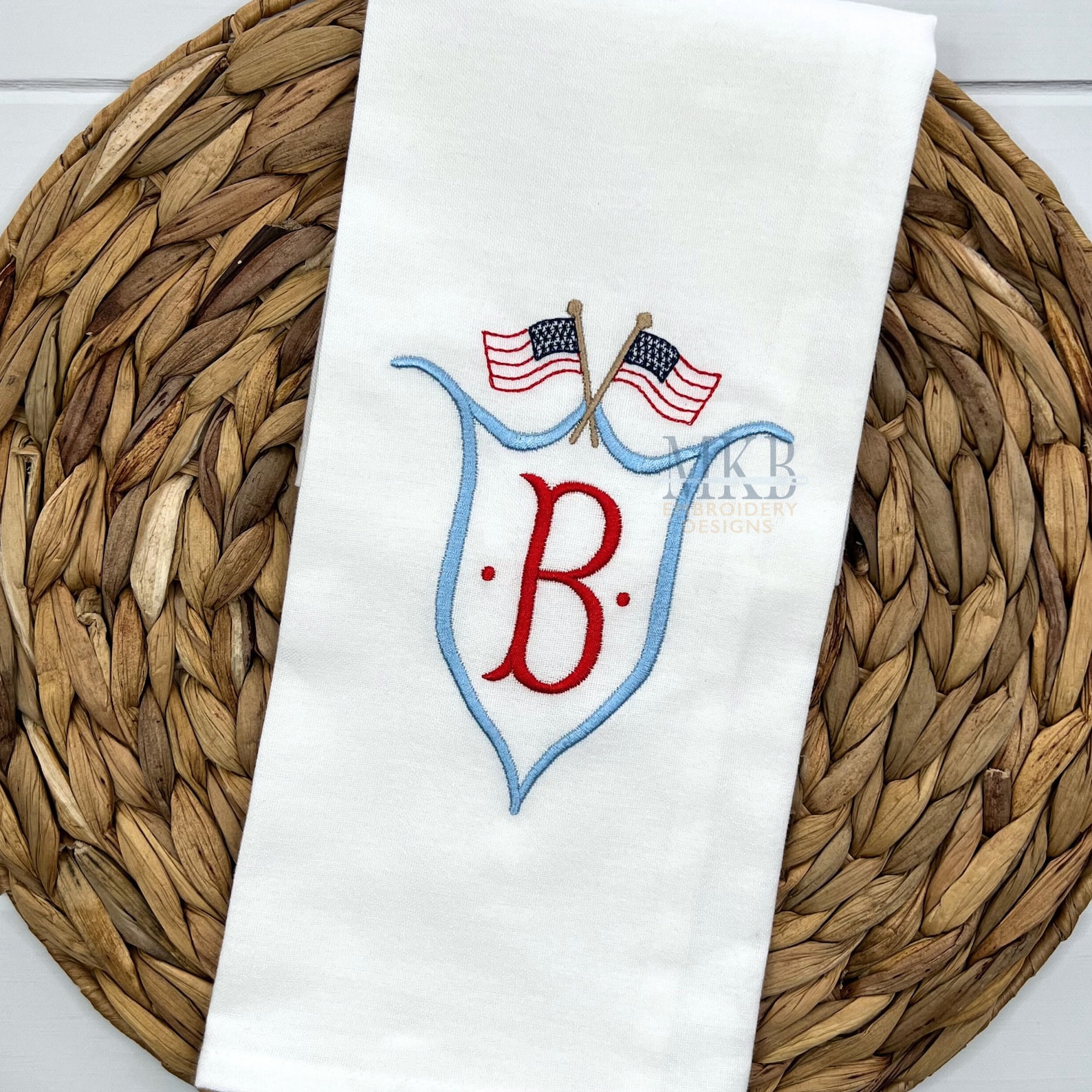 American Flag Crest, Patriotic Scroll Crest, Fourth of July, Monogram ...