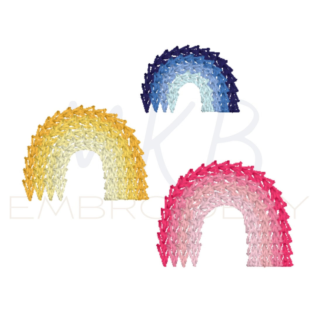Rainbow Embroidery Design, Mini Chain Stitch Rainbow, Tiny Micro ...