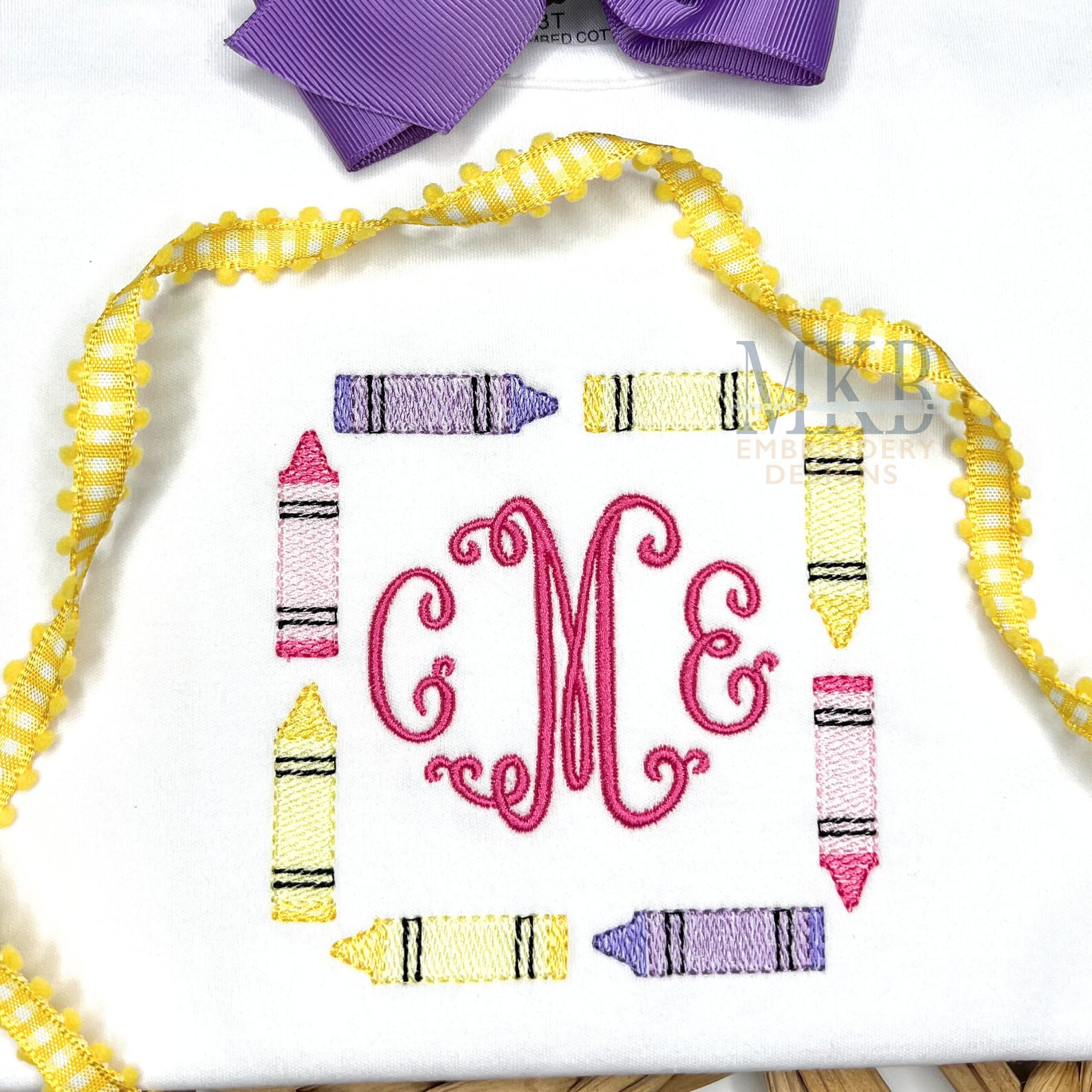 Crayon Frame, Square Crayon Monogram Frame, Back to School, First Day ...