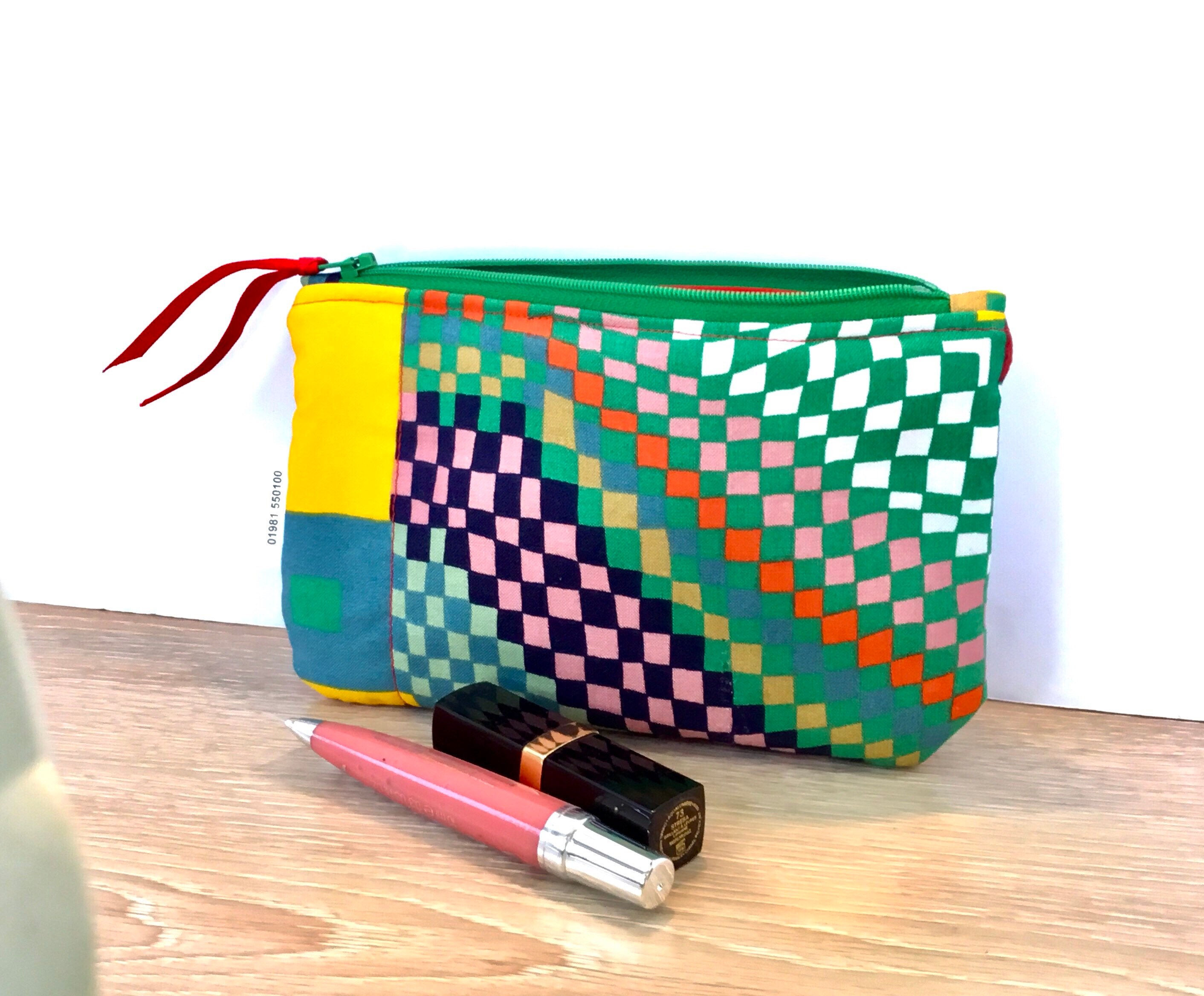 Liberty Padded Pouch, Liberty Fabric Zipped Purse, Red Ribbon, Zip ...