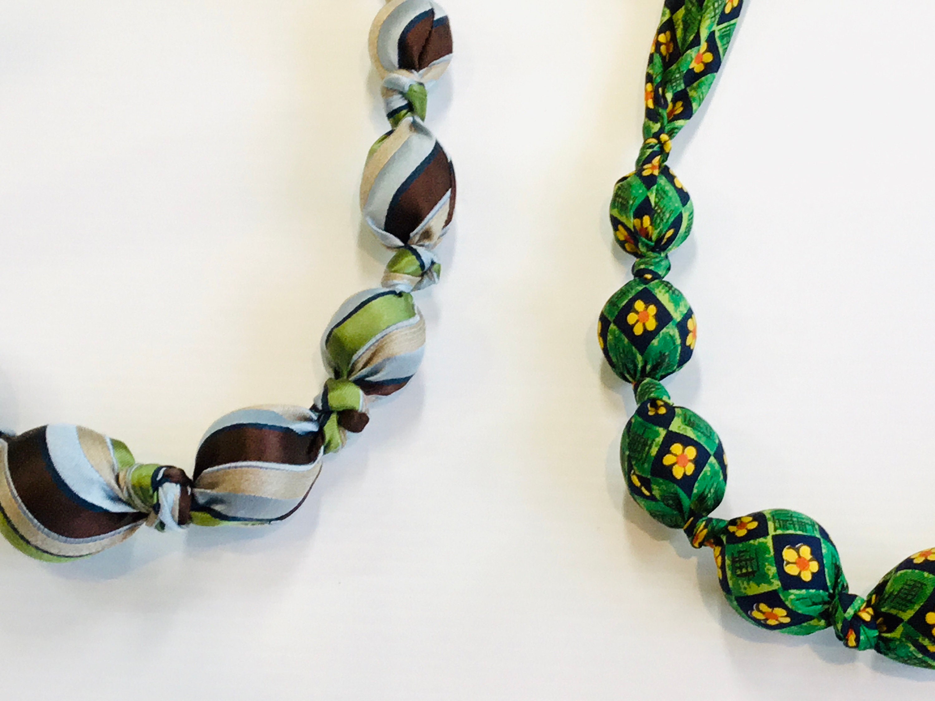 Repurposed Tie and Bead Necklace, Recycled Ties, Upcycled Neckties ...