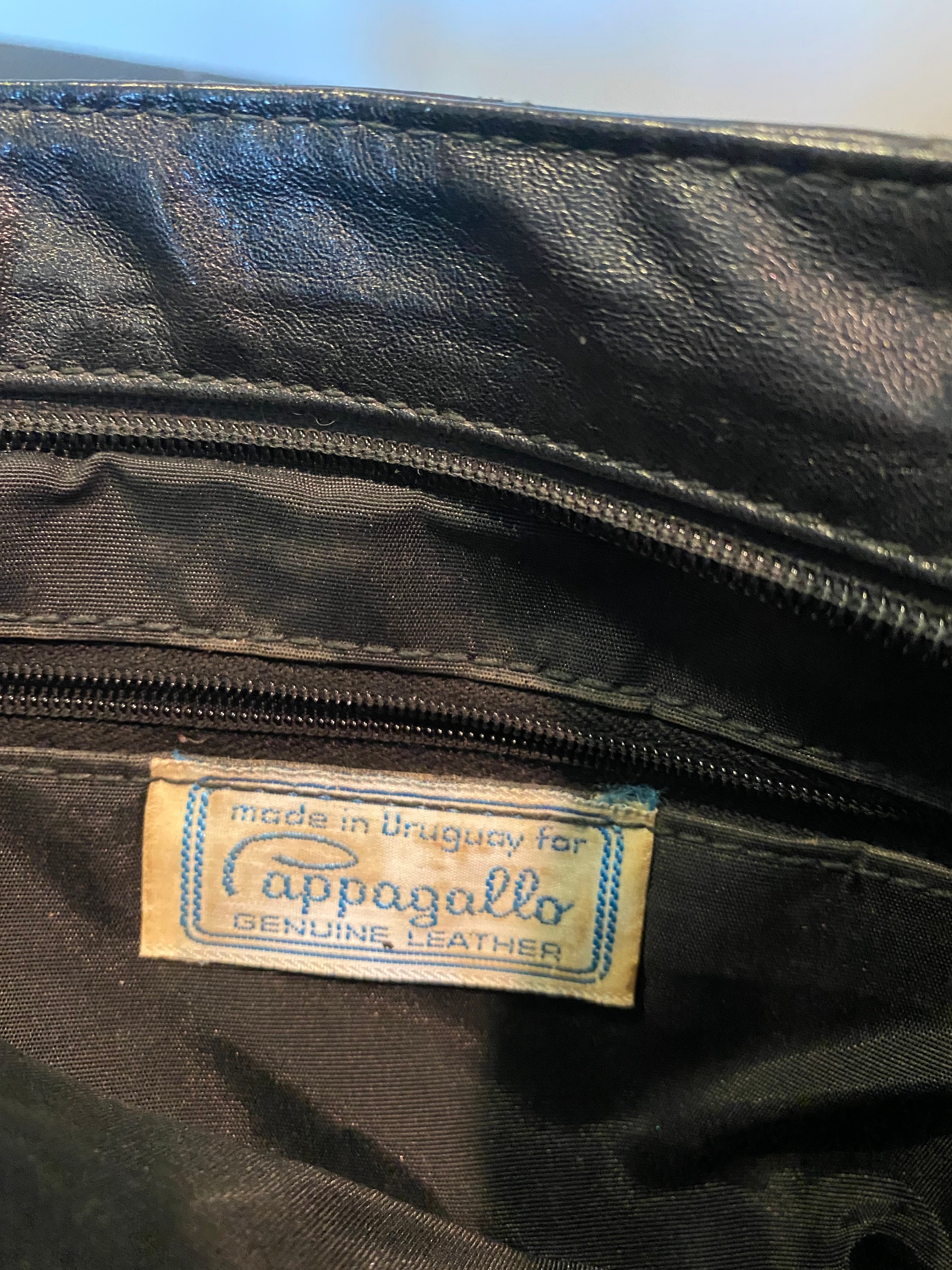 Vintage PAPPAGALLO Quilted Black Leather Purse, Clutch or Shoulder - Etsy