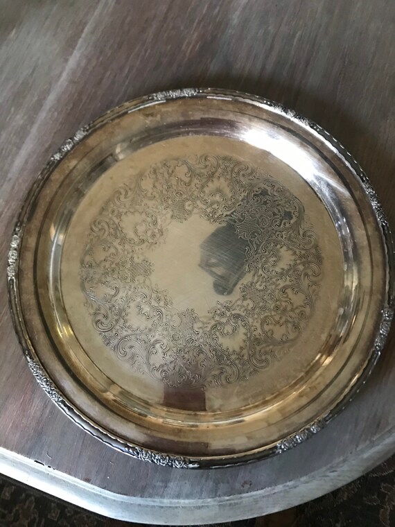 International Silver Company Round Silverplate Serving Tray | Etsy