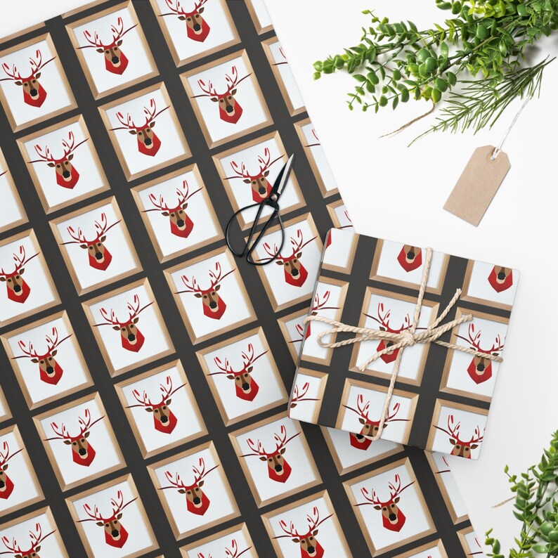 Christmas Reindeer Wrapping Paper - Etsy