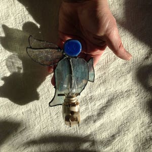 6" Stained Glass Blue Guardian Angel Night Light - Etsy