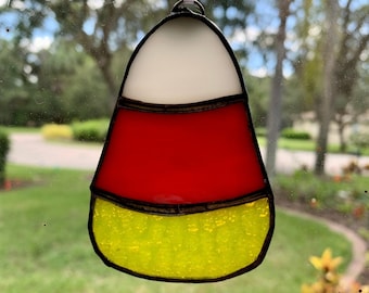 Halloween Stained Glass Candy Corn Sun Catcher - Etsy