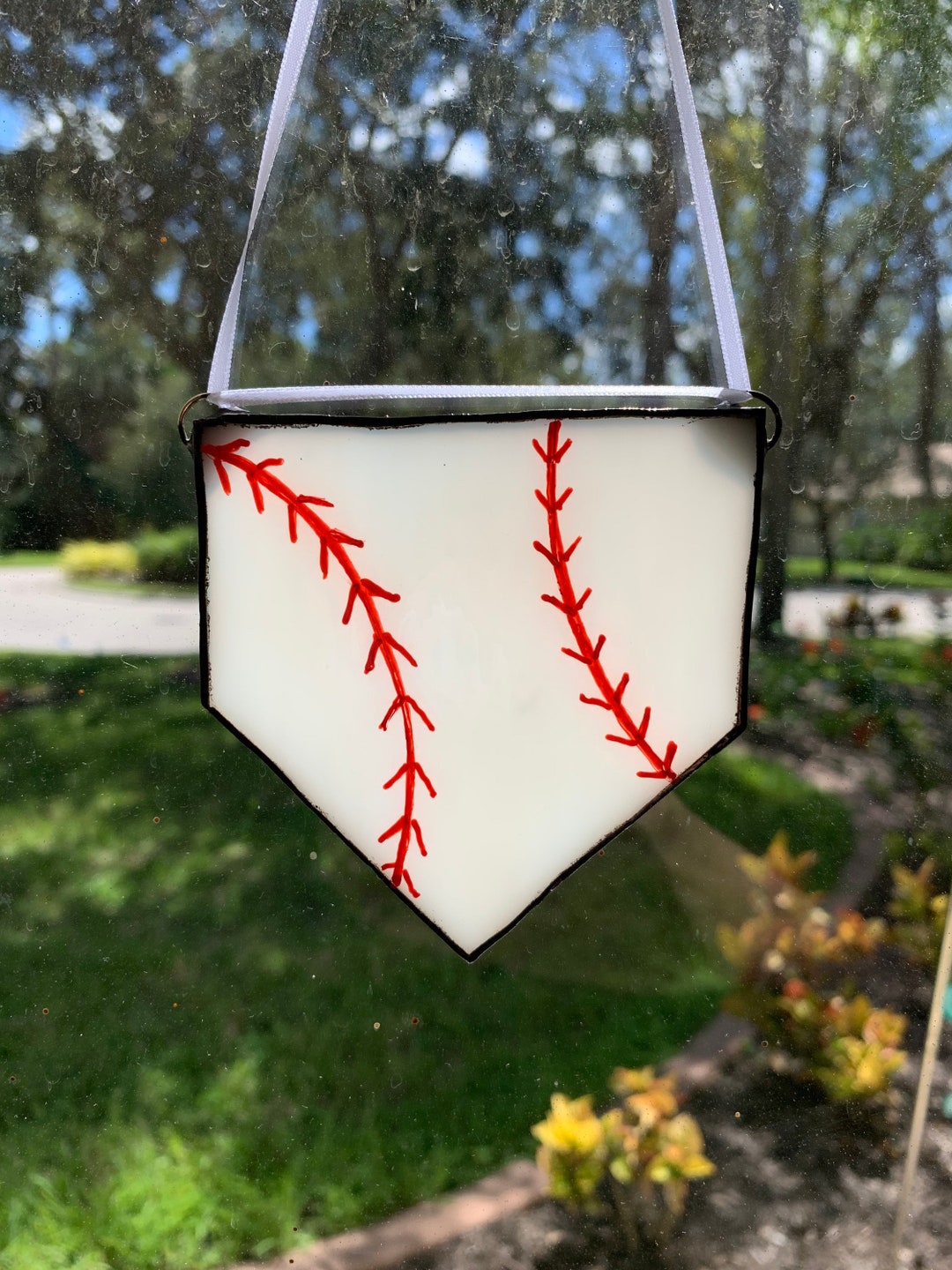 Stained Glass Home Plate Baseball - Etsy