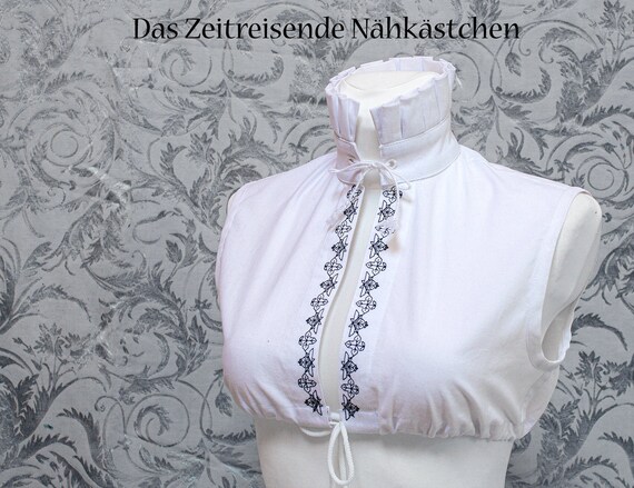 Elizabethan Partlet With Blackwork Embroidery Renaissance | Etsy