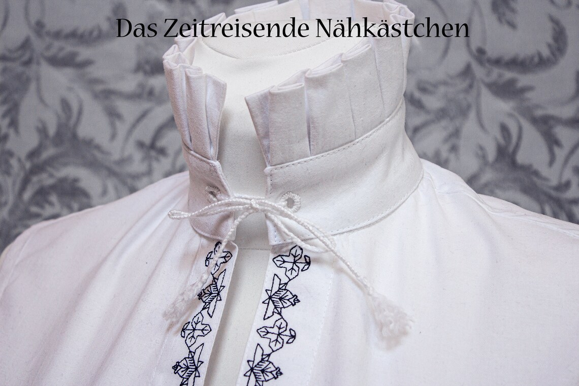 Elizabethan Partlet With Blackwork Embroidery Renaissance - Etsy