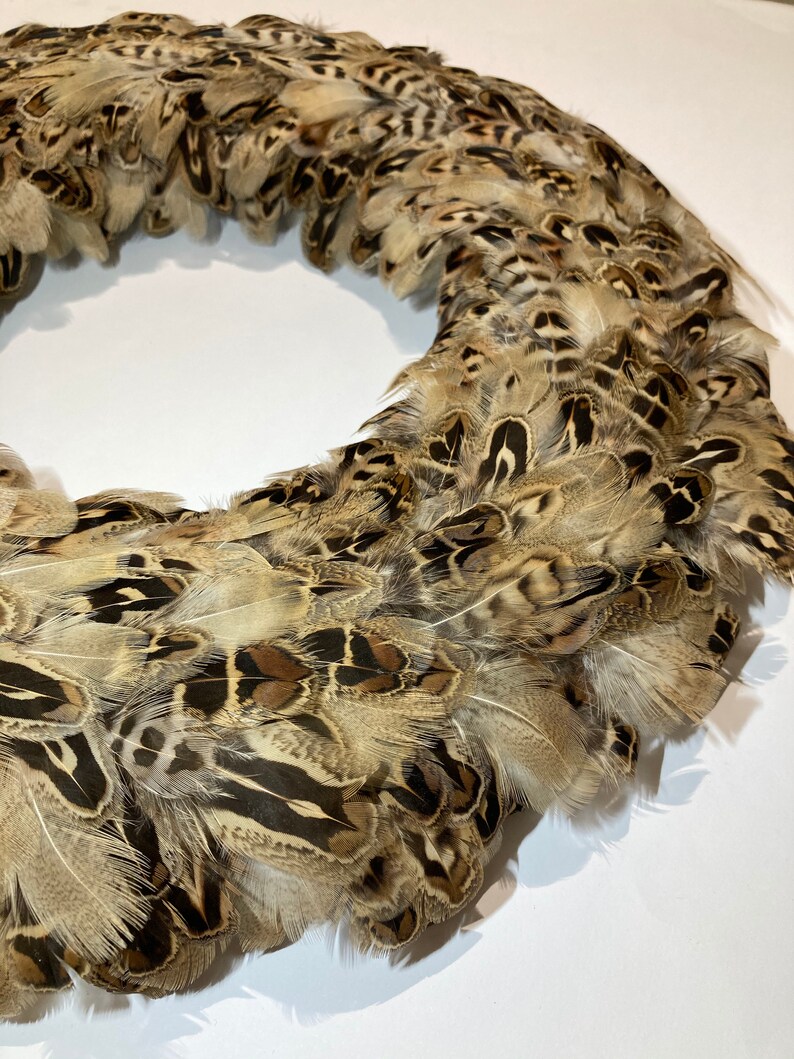 PLUCKING FABULOUS Hen Pheasant Feather Wreath - Decorative Natural ...
