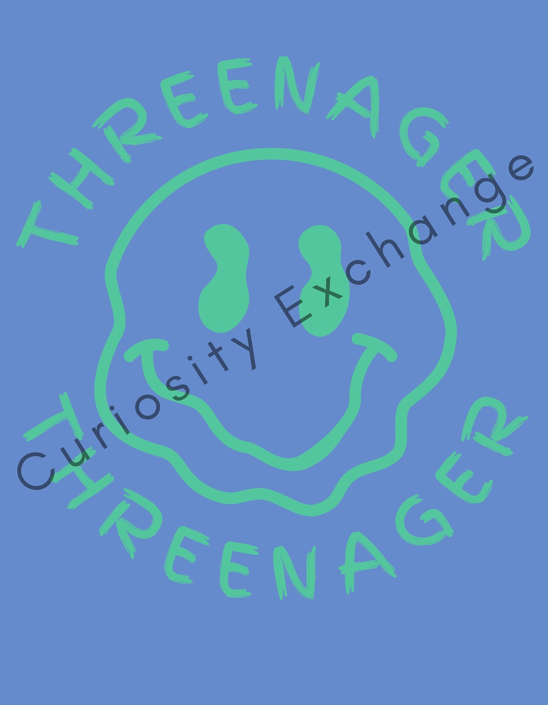 Threenager Melting Smiley SVG Cricut Cutting File - Etsy