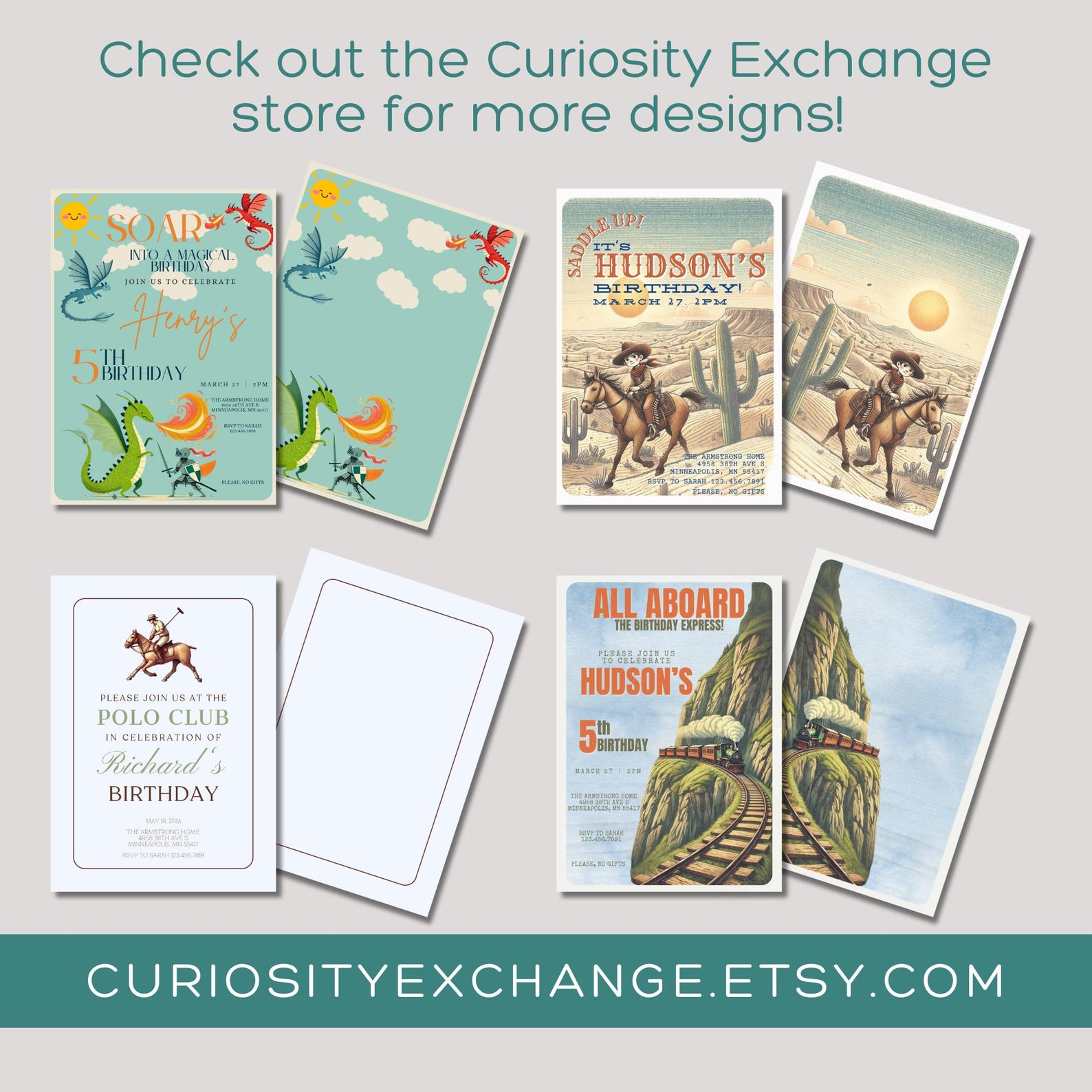 Elegant Polo Club Birthday Party Invitation Template, Classic Black and ...