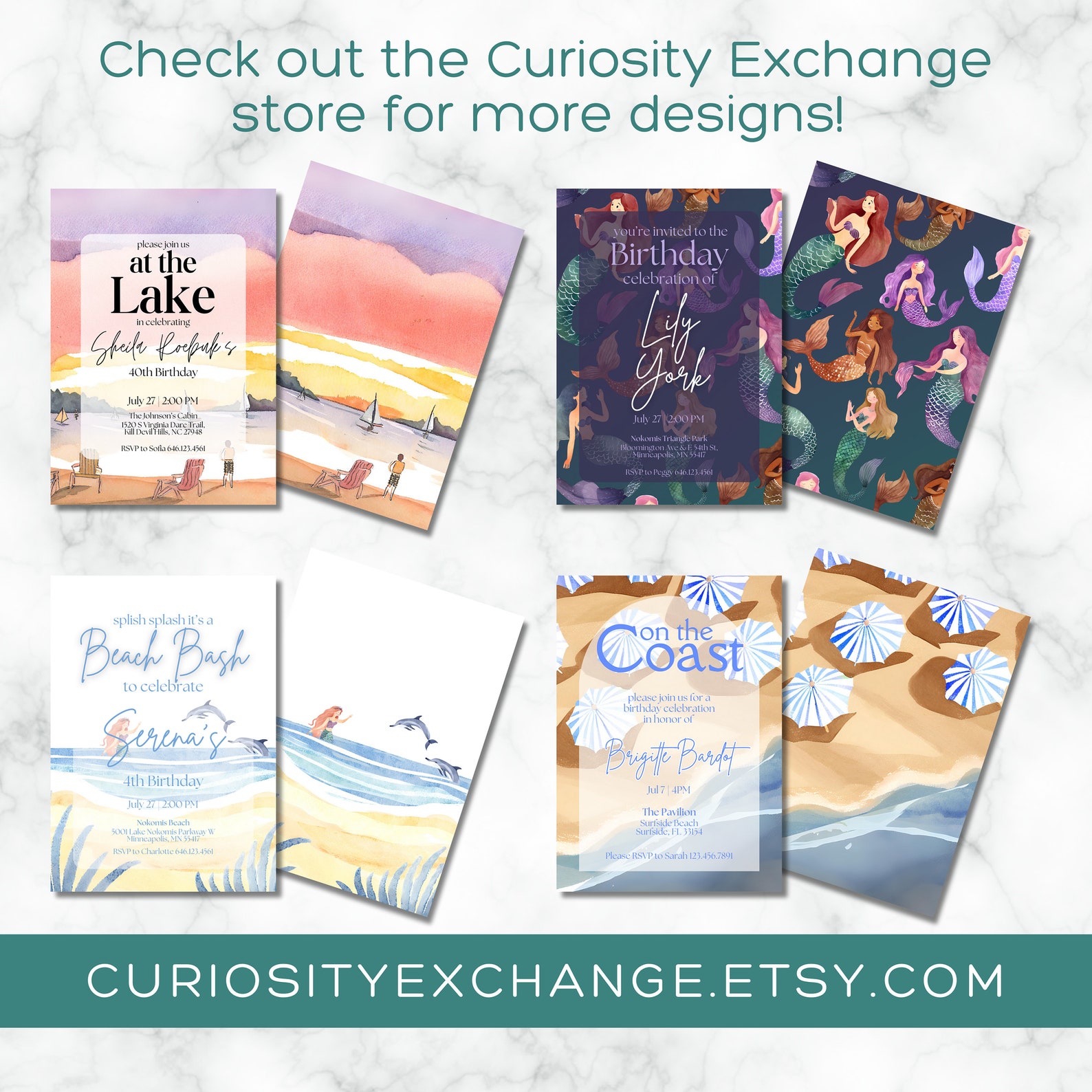 Coastal Beach Clambake: Elegant Birthday Party Invitation Template ...