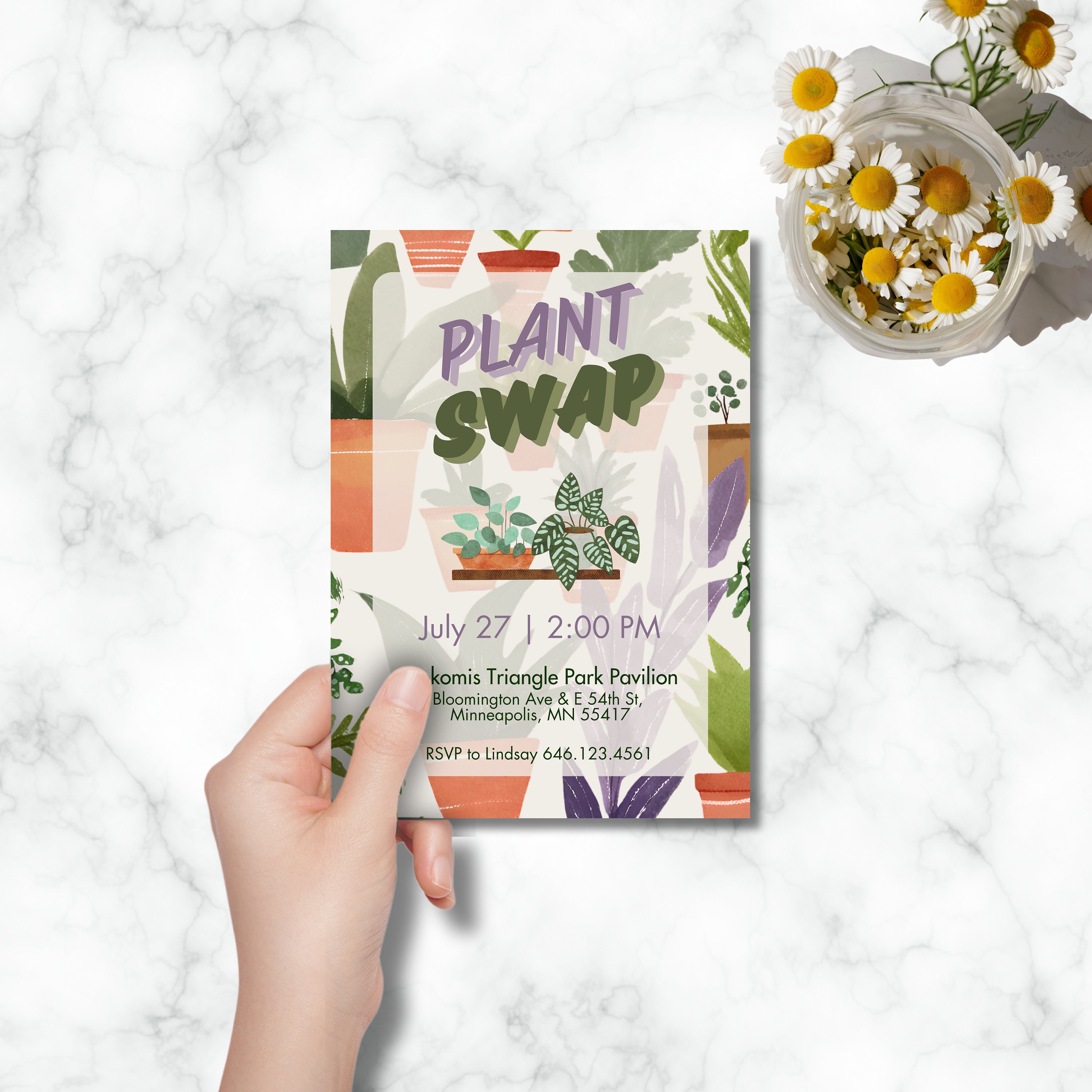 Editable Plant Swap Party Invitation, Plant Swap Flyer, Canva Template ...
