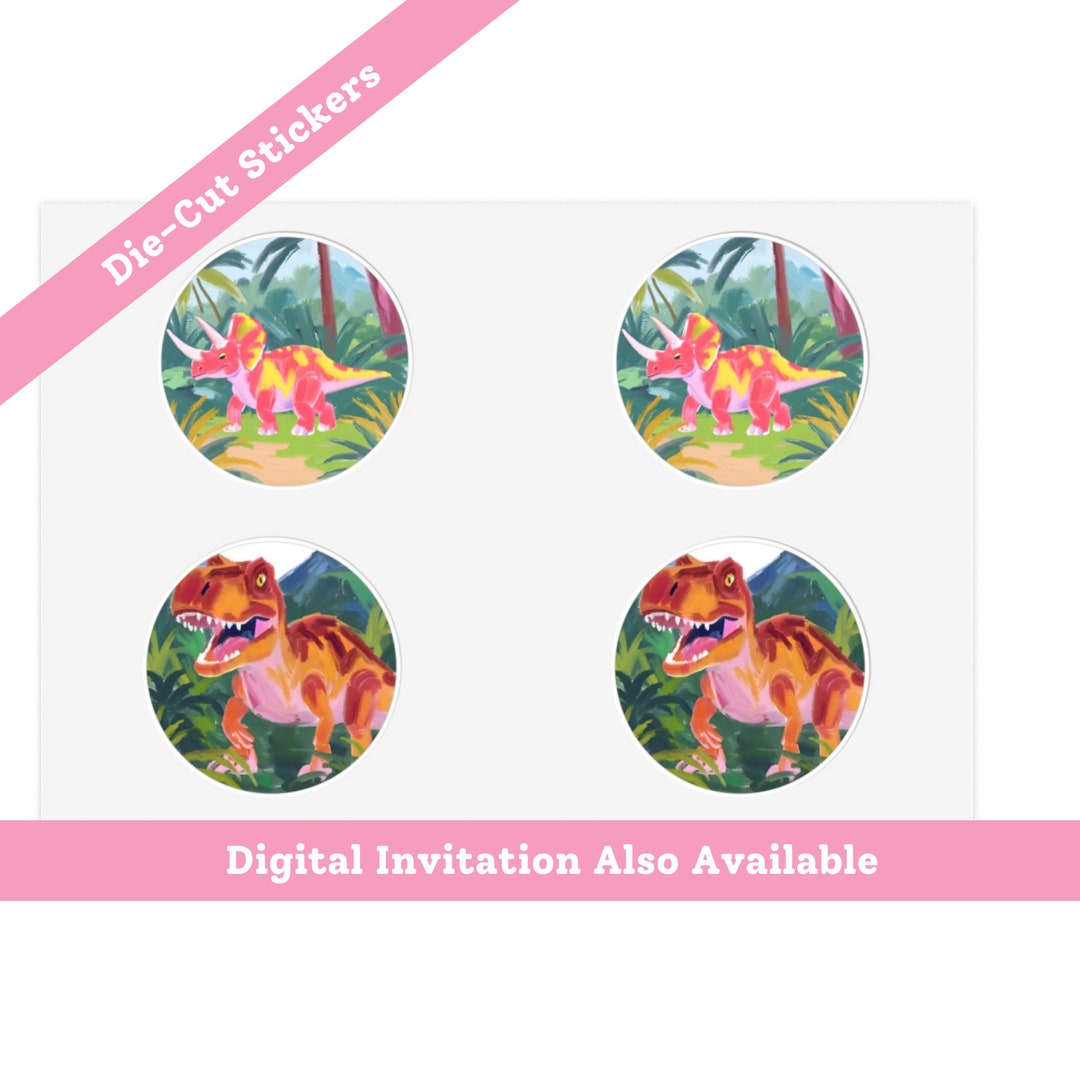 Roar-tastic Adventure Awaits: Dinosaur Stickers Party Favors, Trex ...