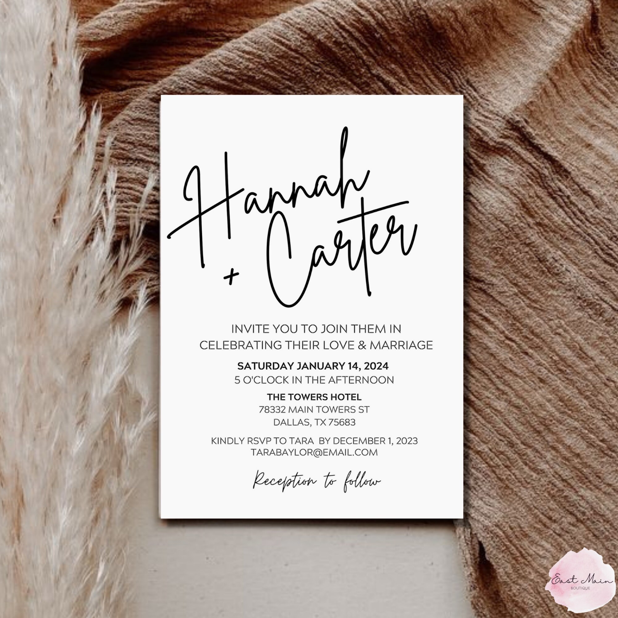 Couples Modern Wedding Invitation - Etsy