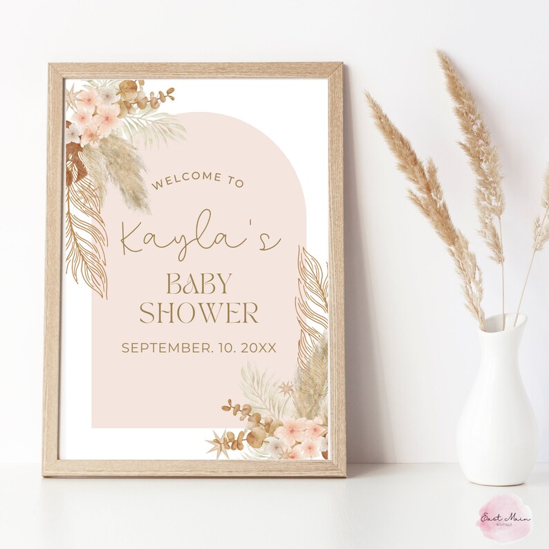 Neutral Boho Baby Shower Sign | 5 Size Options Included With Purchase ...