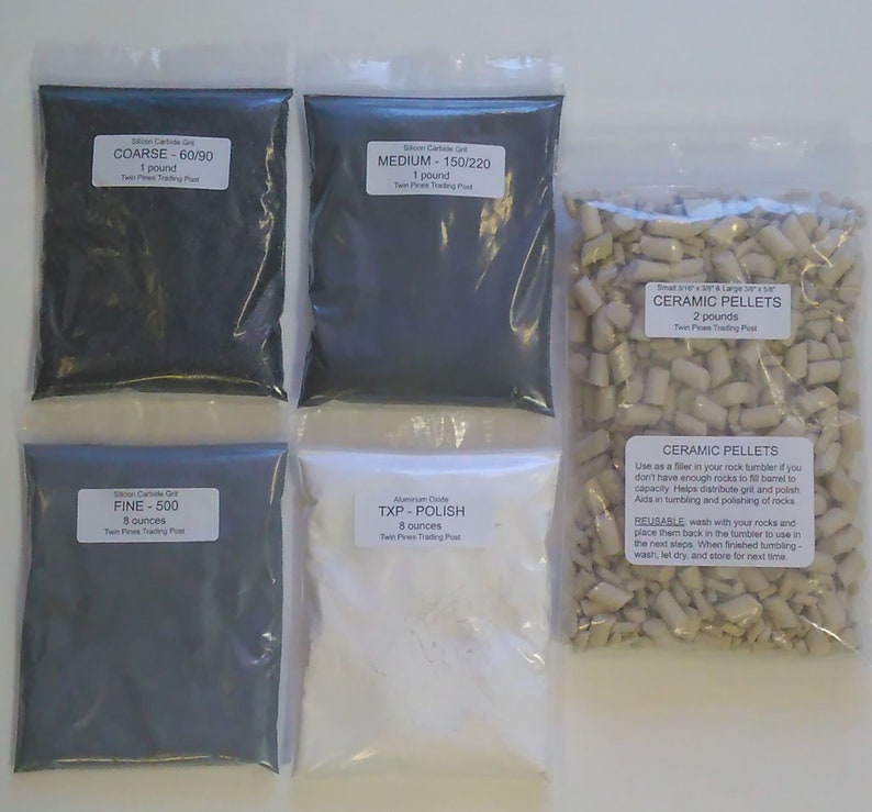 Grit Kit for a 12 - 15 LB Tumbler With 2 Pounds of Mixed Ceramic ...