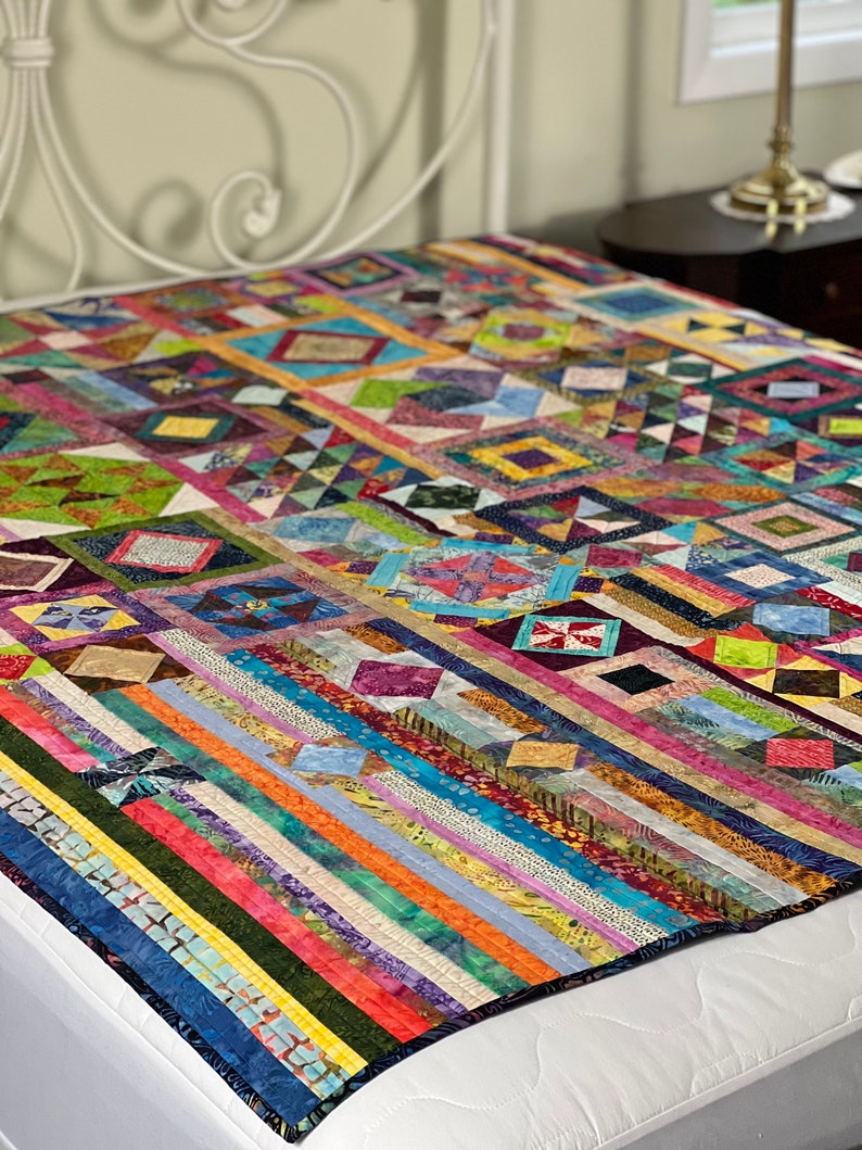 LAP QUILT 'gypsy Wife' 100% Cotton Batik Patchwork Homemade Dorm Decor Hanging Sleeve ...