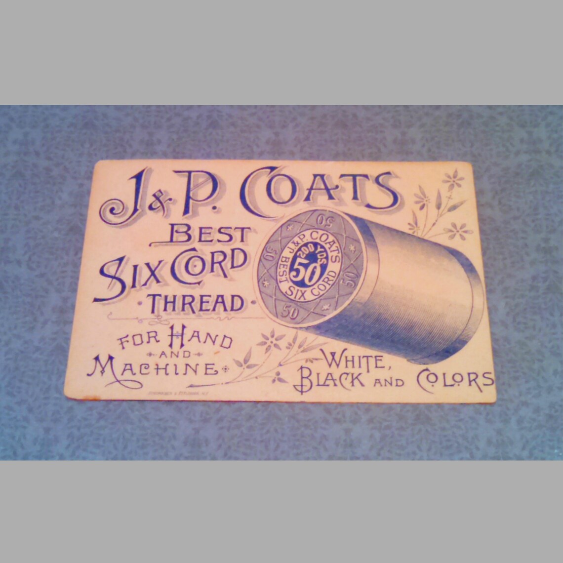 Antique Victorian Trade Card by J & P Coats Thread, Child With Dog ...