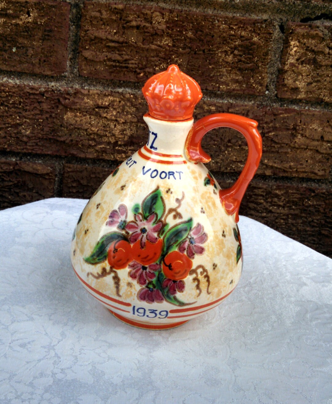 Vintage Gouda Decanter, Commemorating the Birth of Princess Irene, Art ...