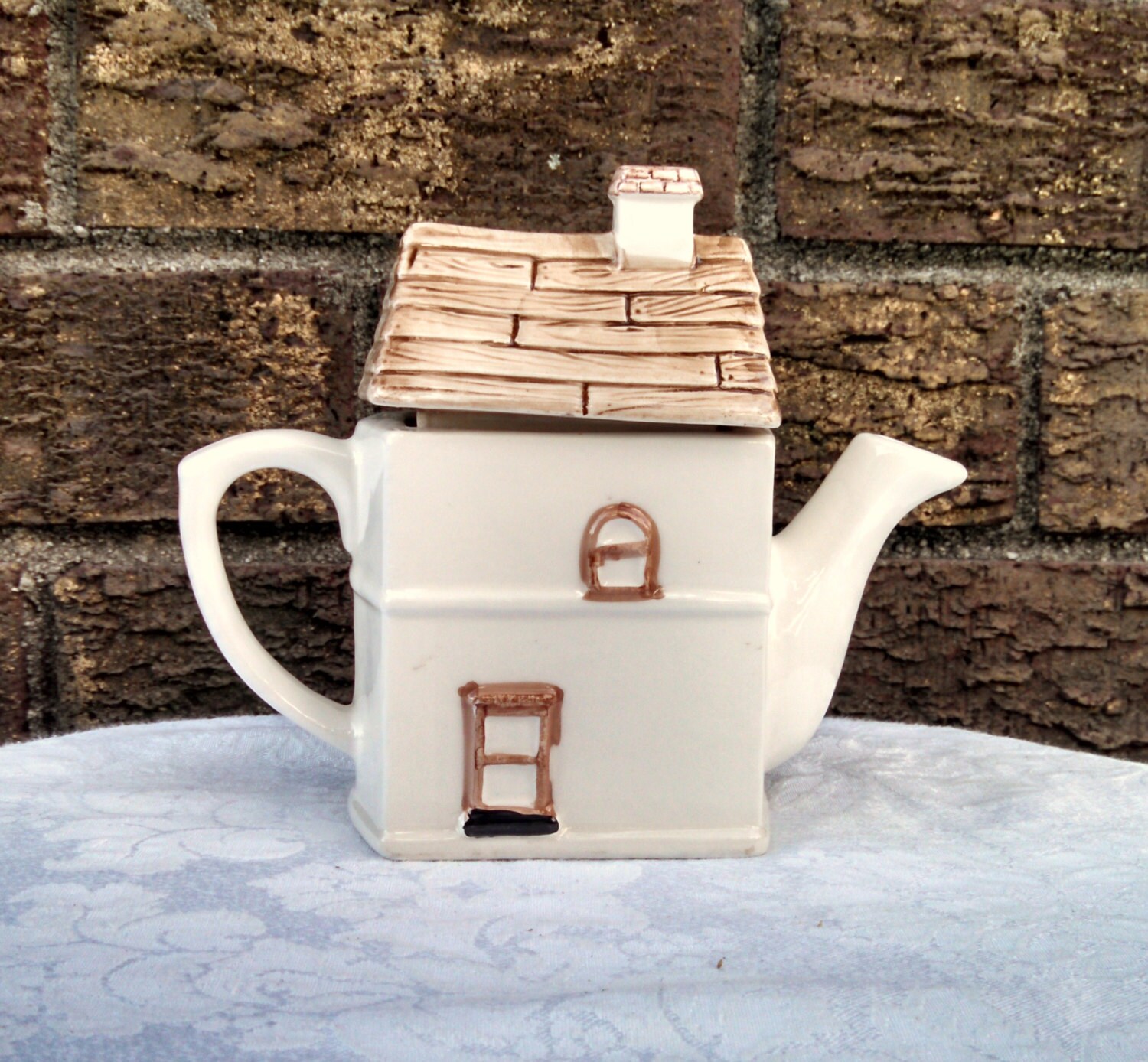Vintage Cottage Teapot, "green Grocer" Cottage Ware, English Cottage ...