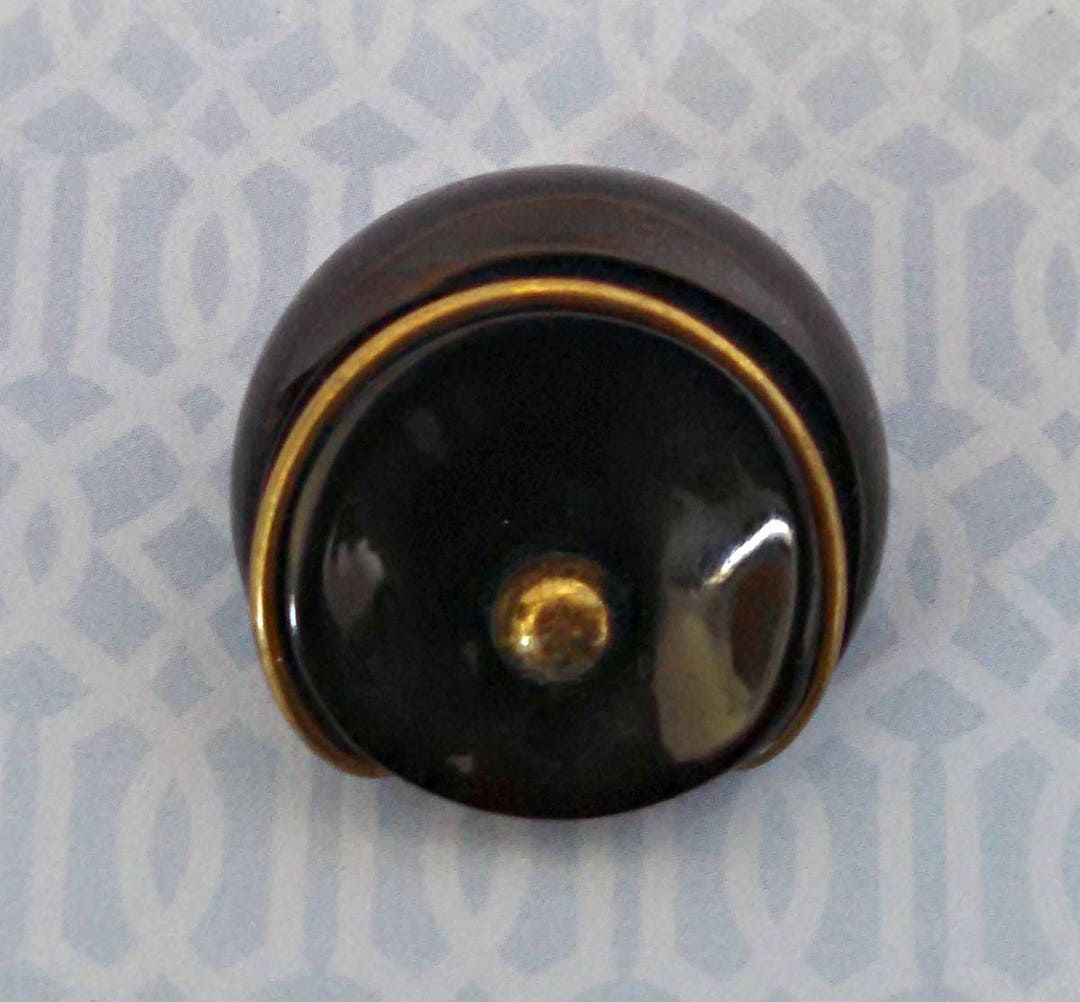Vintage Bakelite Dress Clip, Dark Bakelite and Brass, Art Deco, Circa ...