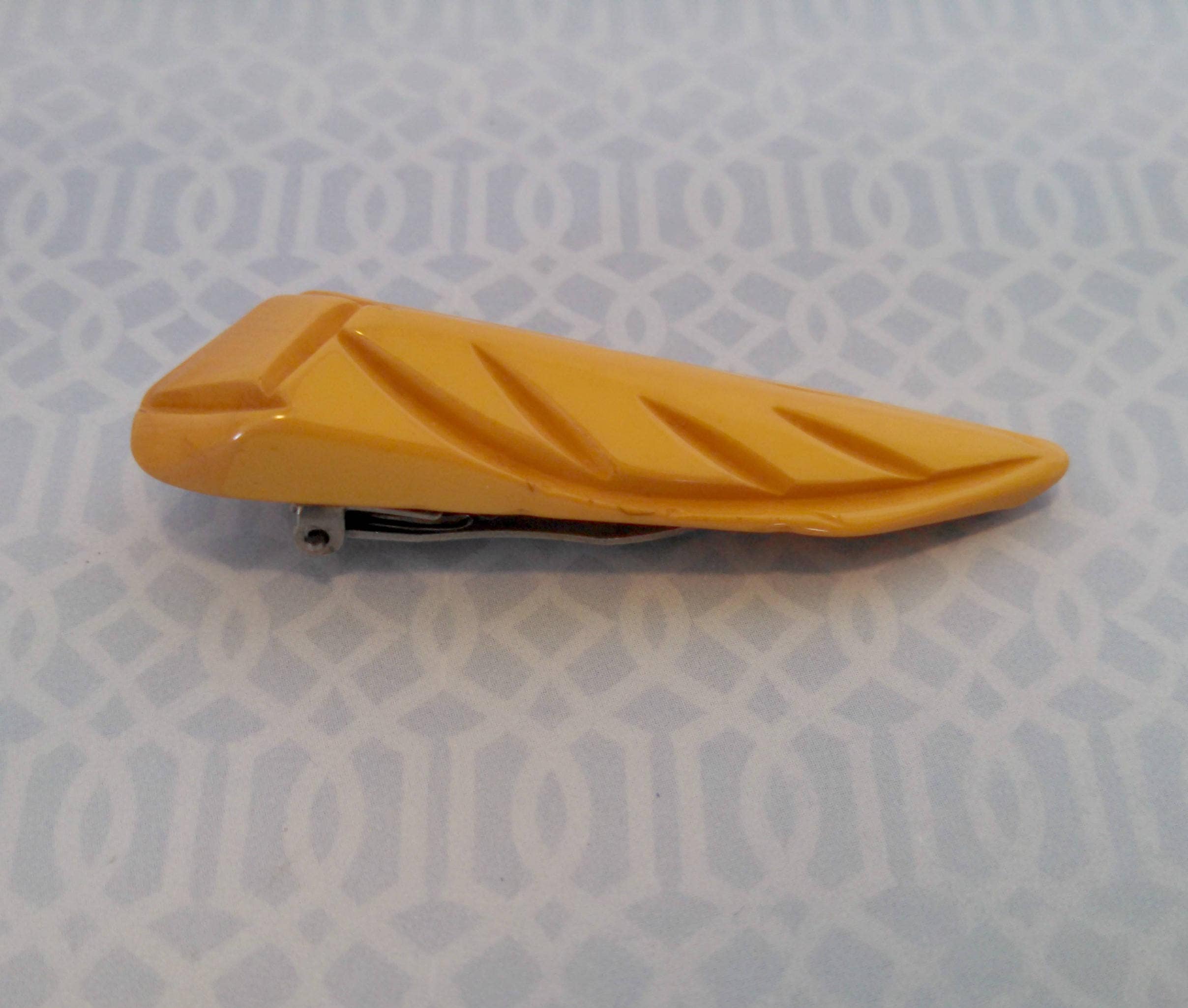 Vintage Bakelite Dress Clip, Honey Butterscotch Carved Bakelite, Art ...