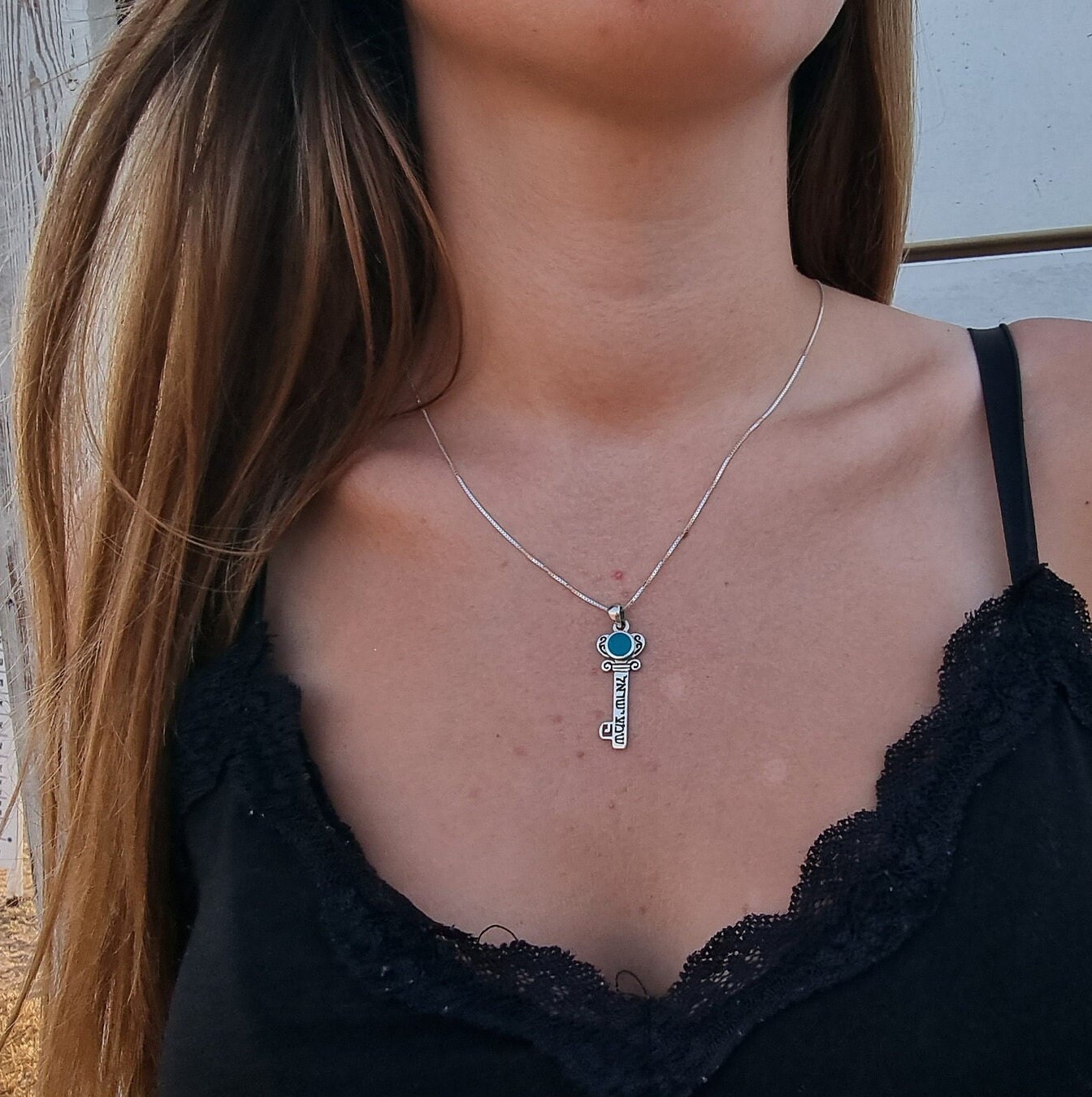 Key Pendant Shema Israel Pendant Solid Sterling Silver Shema - Etsy