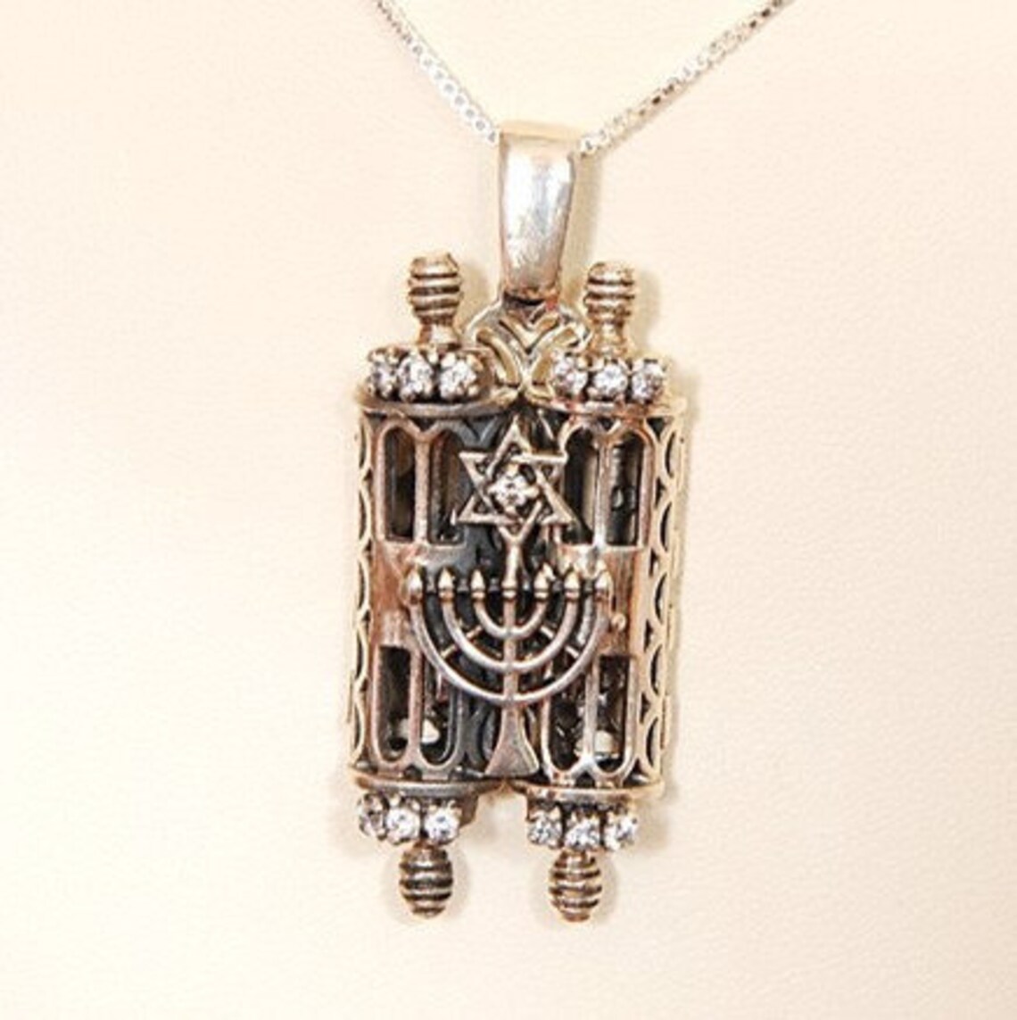 Openable Sterling Silver 925 & White Zircons Giant Massive | Etsy