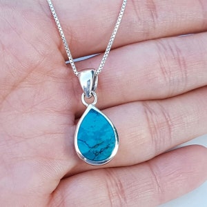 Teardrop Silver Pendant With Eilat Stone, Turquoise Eilat Stone ...