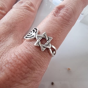 Dainty Messianic 925 Sterling Silver Ring, Plain Silver David Star ...