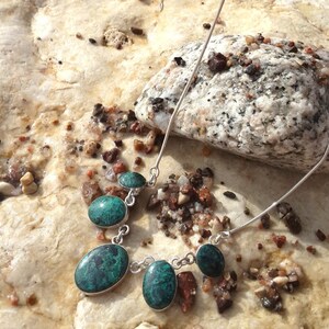 Sterling Silver Turquoise- Eilat Stone Necklace, Handmade With Natural ...