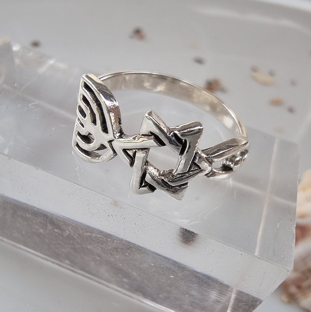 Dainty Messianic 925 Sterling Silver Ring, Plain Silver David Star ...