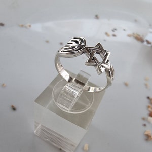 Dainty Messianic 925 Sterling Silver Ring, Plain Silver David Star ...