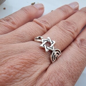 Dainty Messianic 925 Sterling Silver Ring, Plain Silver David Star ...
