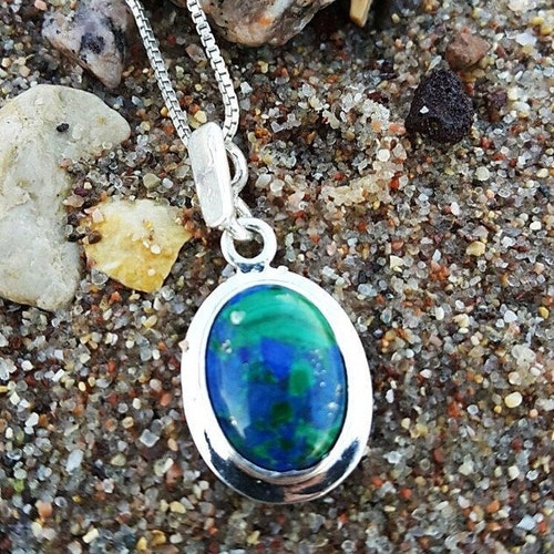 Eilat Stone Pendant Green Stone Necklace King Solomon Stone - Etsy