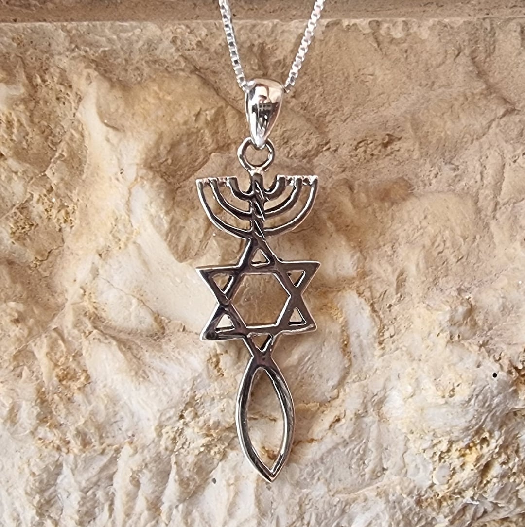 Messianic Jerusalem Seal Pendant Necklace 925 Sterling Silver, Plain ...
