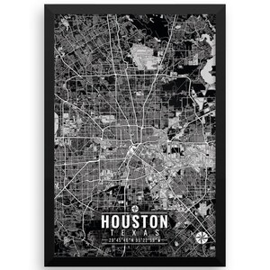 HOUSTON Map With Coordinates, Houston Map, Map Art, Map Print, Houston ...