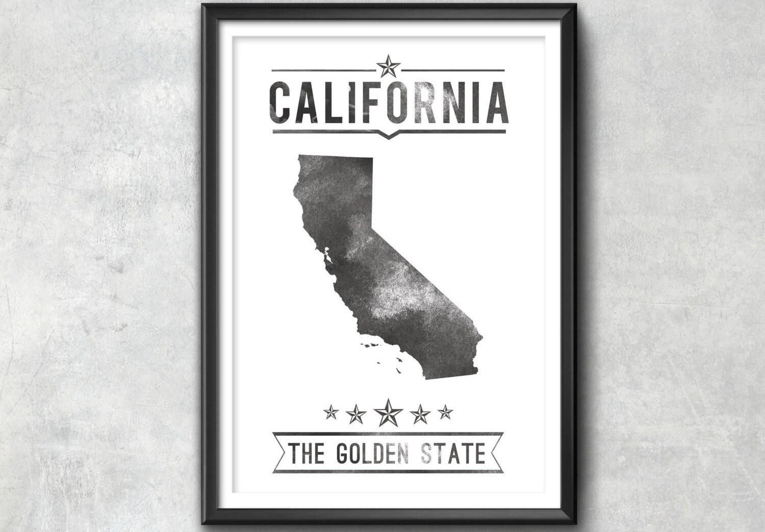 CALIFORNIA State Typography Print California Wall Art - Etsy