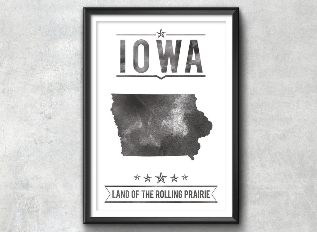 IOWA State Typography Print, Typography Poster, Iowa Poster, Iowa Art ...