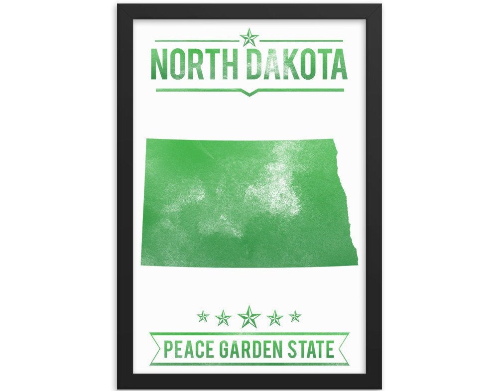 NORTH DAKOTA State Typography Print Typography Poster North - Etsy