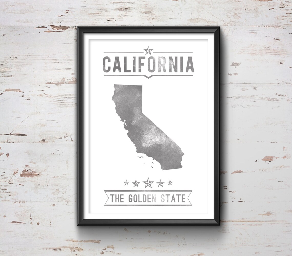 CALIFORNIA State Typography Print California Wall Art - Etsy