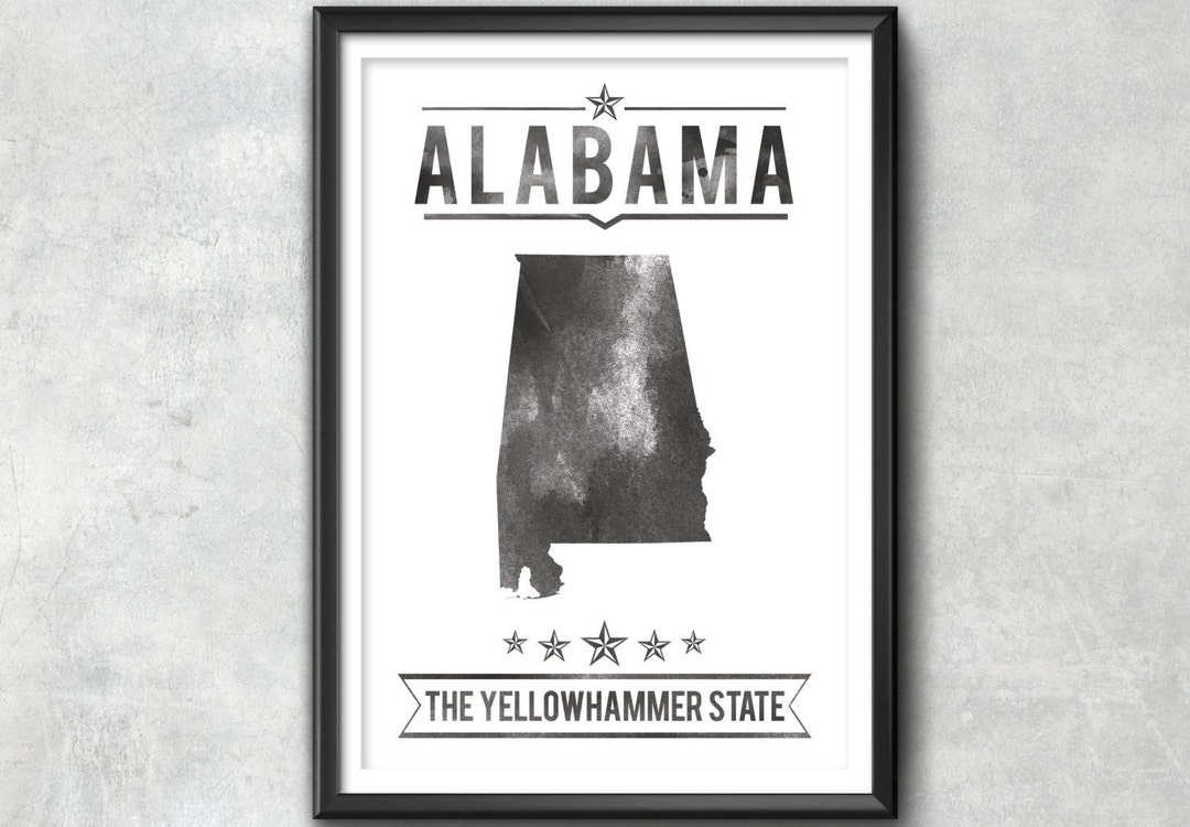 ALABAMA State Typography Print, Typography Poster, Alabama Poster ...