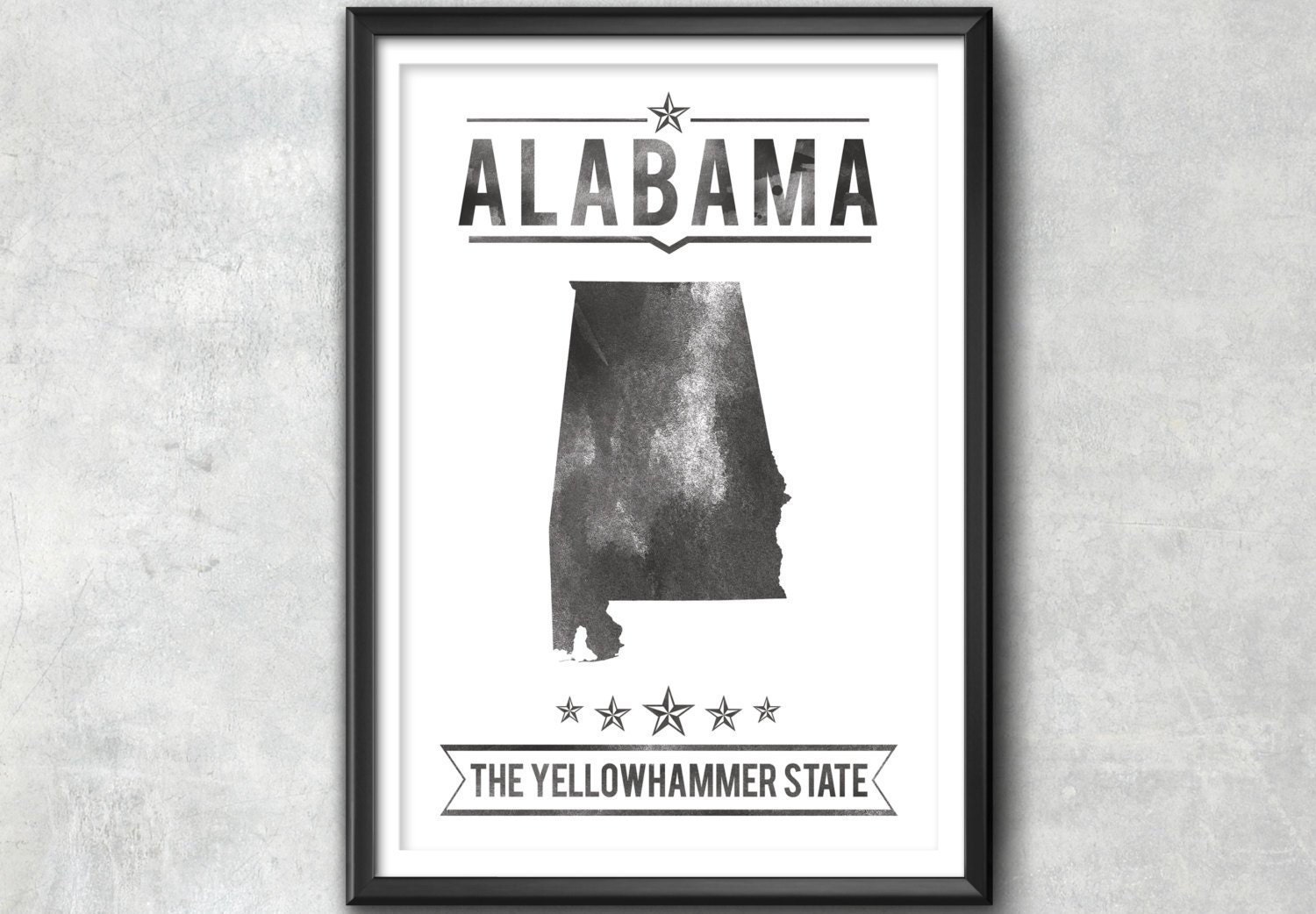 ALABAMA State Typography Print Typography Poster Alabama | Etsy