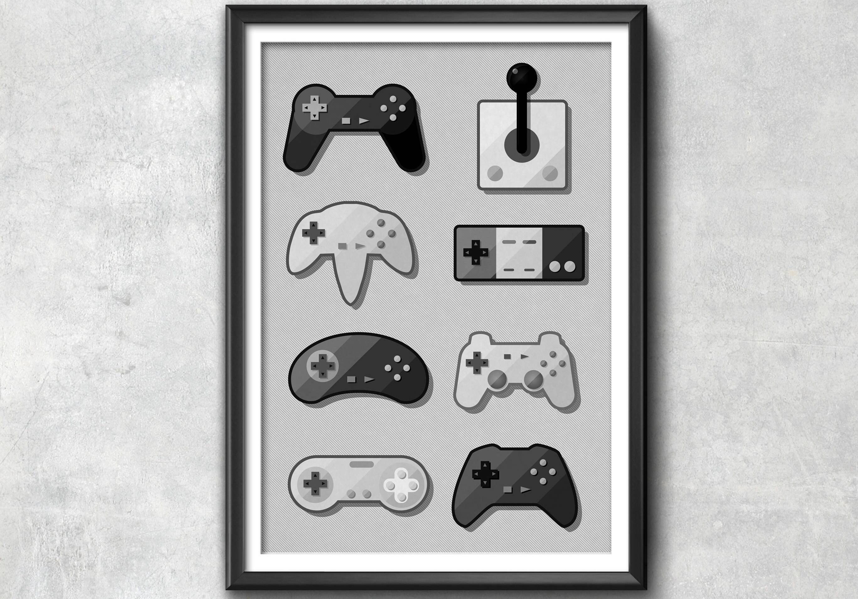 GAME PAD PRINT Gamer Gift Gaming Poster Gaming Art Gaming | Etsy