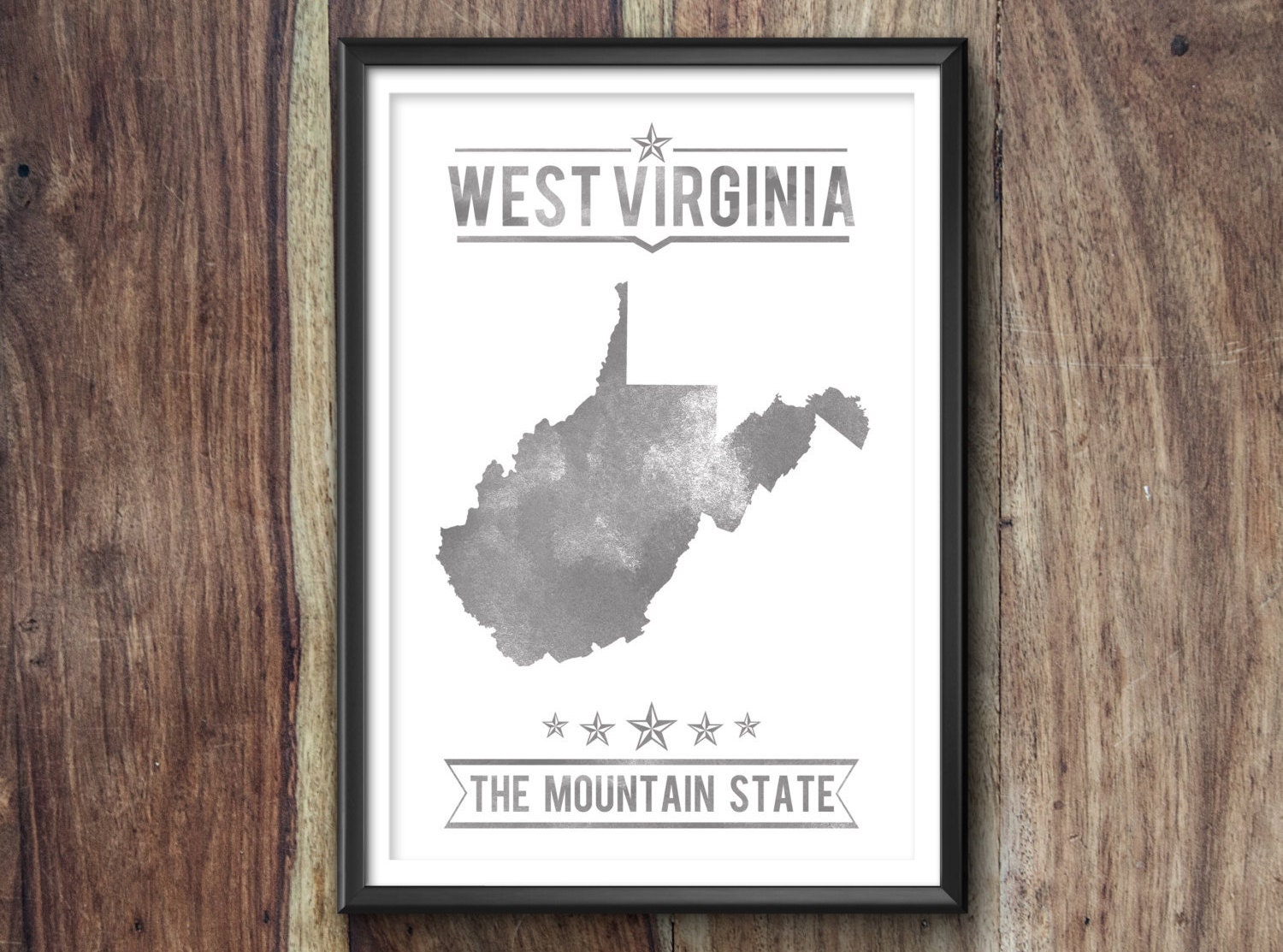 WEST VIRGINIA State Typography Print, Typography Poster, West Virginia ...